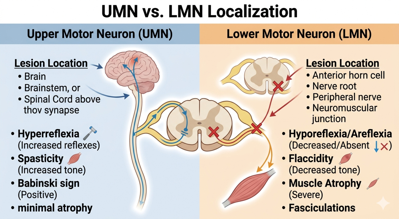 UMN vs. LMN Localization: A Clinical Neurology Guide